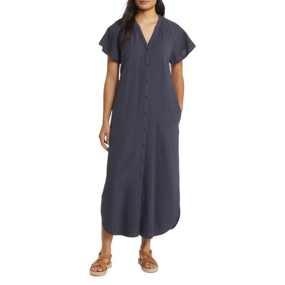 Caslon | Dresses | New Womens Caslon Double Cotton Gauze Vacation Shirtdress Size Xl | Poshmark